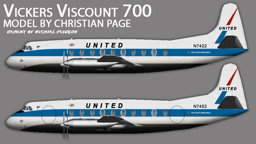 United Airlines Viscount 700 – Mikey's Retro FS Corner